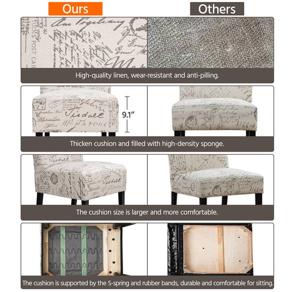 Upholstered Accent Chair With Newspaper Writing Design – Nijimaya